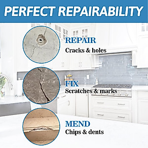Tile, Granite and Marble Repair Kit(Color Match), 7.05oz Porcelain Repair Kit with Strong Adhesion, Quartz Countertop Repair Kits for Marble, Quartz, Resin, Acrylic, Granite and More (3.52oz+3.52oz)