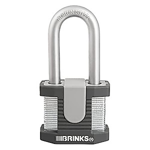 BRINKS - 50mm Commercial Laminated Steel Keyed Padlock with 2” Shackle, 4-Pack - Solid Steel Body with Boron Steel Shackle