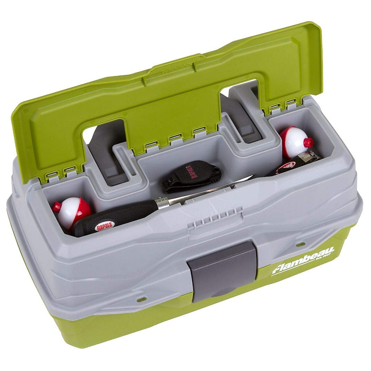 Flambeau Outdoors 6381TB 1-Tray Classic Tray Tackle Box, Portable Tackle Storage - Green/Gray