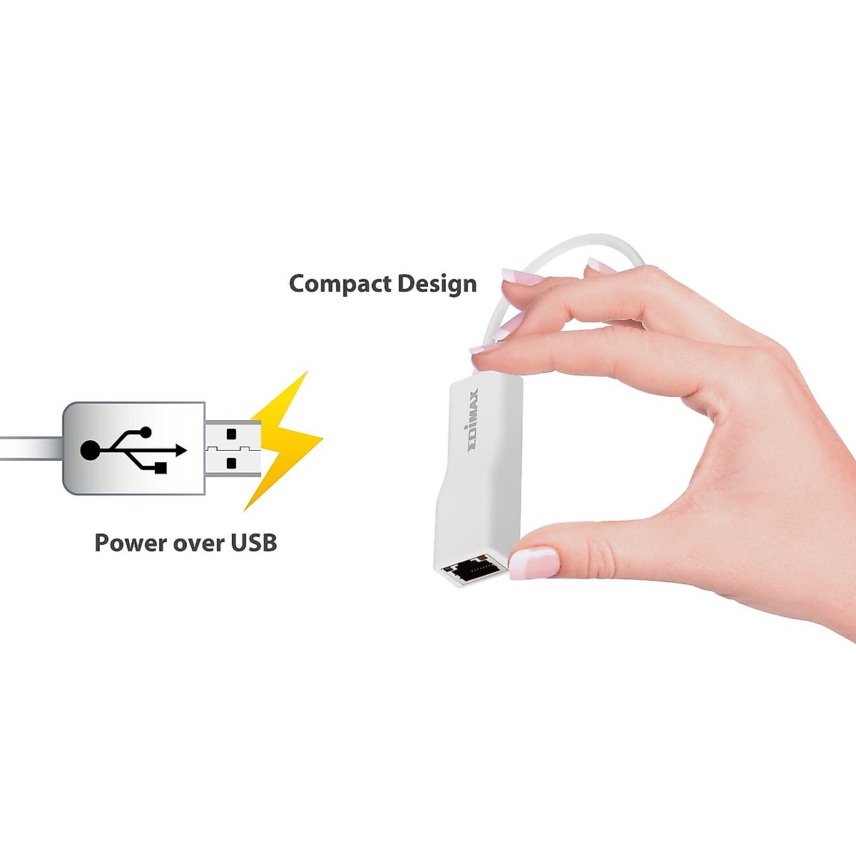 Edimax USB 2.0 Fast Ethernet LAN Adapter, USB to RJ45 100Mbps Network LAN Converter, Plug and Play, Windows, MacBook Pro/Air and More, EU-4208, White
