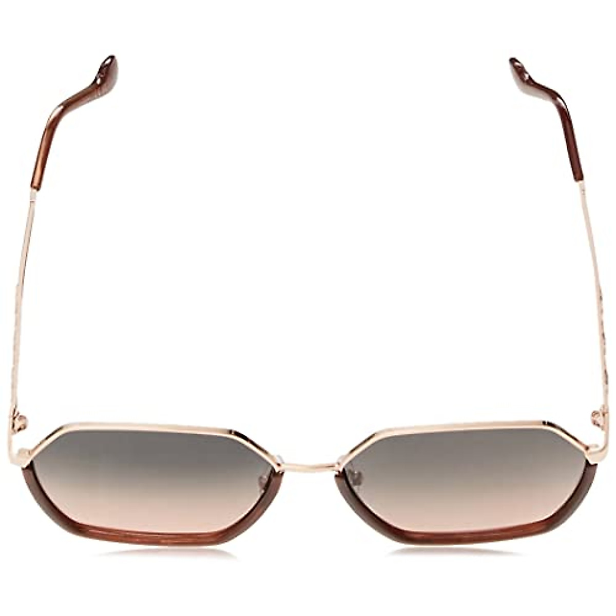 Jessica Simpson J6051 Retro Women's Metal Hexagonal Sunglasses with 100% UV Protection. Glam Gifts for Her, 60 mm, Gold & Brown