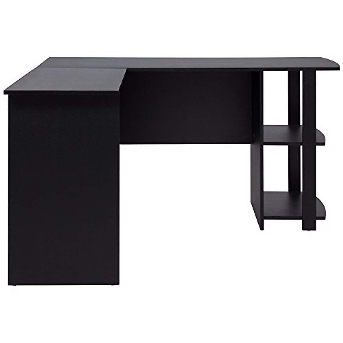 Best Choice Products L-Shaped Corner Computer Desk Study Workstation Furniture for Home, Office w/ 2 Open Storage Bookshelves - Black