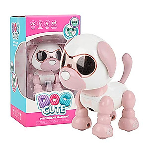 Robot Dog, Durable Safe Plastic Material Electronic Dog Toy, for Baby Kids(Smart Puppy Pink, Transparency)