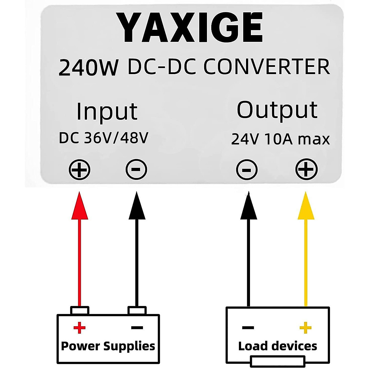 DC 36V/48V Step Down to 24V 10A 240W Voltage Regulator Buck Converter Golf Cart Reducer Power Converter Waterproof Module Transformer