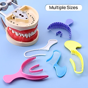 JMU Full Arch Bite Registration Trays 30 Pcs, Disposable Dental Impression Trays for Teeth Modes Pink