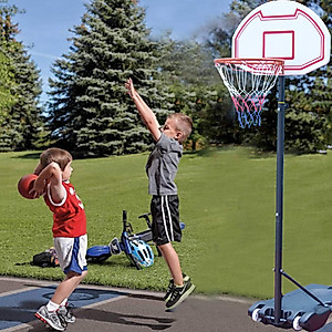 Sibosen Basketball Hoop Outdoor, 6.5-8ft Height Adjustable, Portable Basketball Goal System w/Wheels, 29 Inch Backboard, Swimming Pool Basketball Hoop & Goal for Kids/Adults Indoor