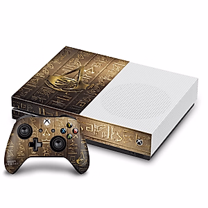 Head Case Designs Officially Licensed Assassin's Creed Logo 3D Heiroglyphics Origins Graphics Matte Vinyl Sticker Gaming Skin Decal Cover Compatible With Xbox One S Console and Controller Bundle