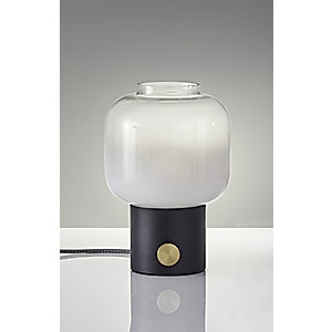 Adesso 6027-01 Lewis Table Lamp, Matte Black W. Antique Brass Accent