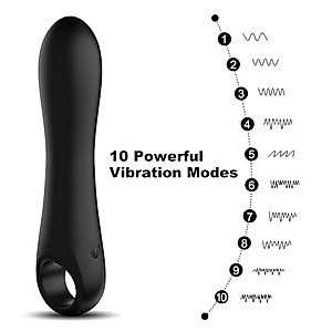 Mini Bullet Vibrators Adult Sex Toys for Woman - NSBAN G Spot Dildo Vibrator for Female Clitoral Stimulation with 10 Vibrating Modes, Clit Clitoris Stimulator for Woman & Couple Sex Pleasure(Black)