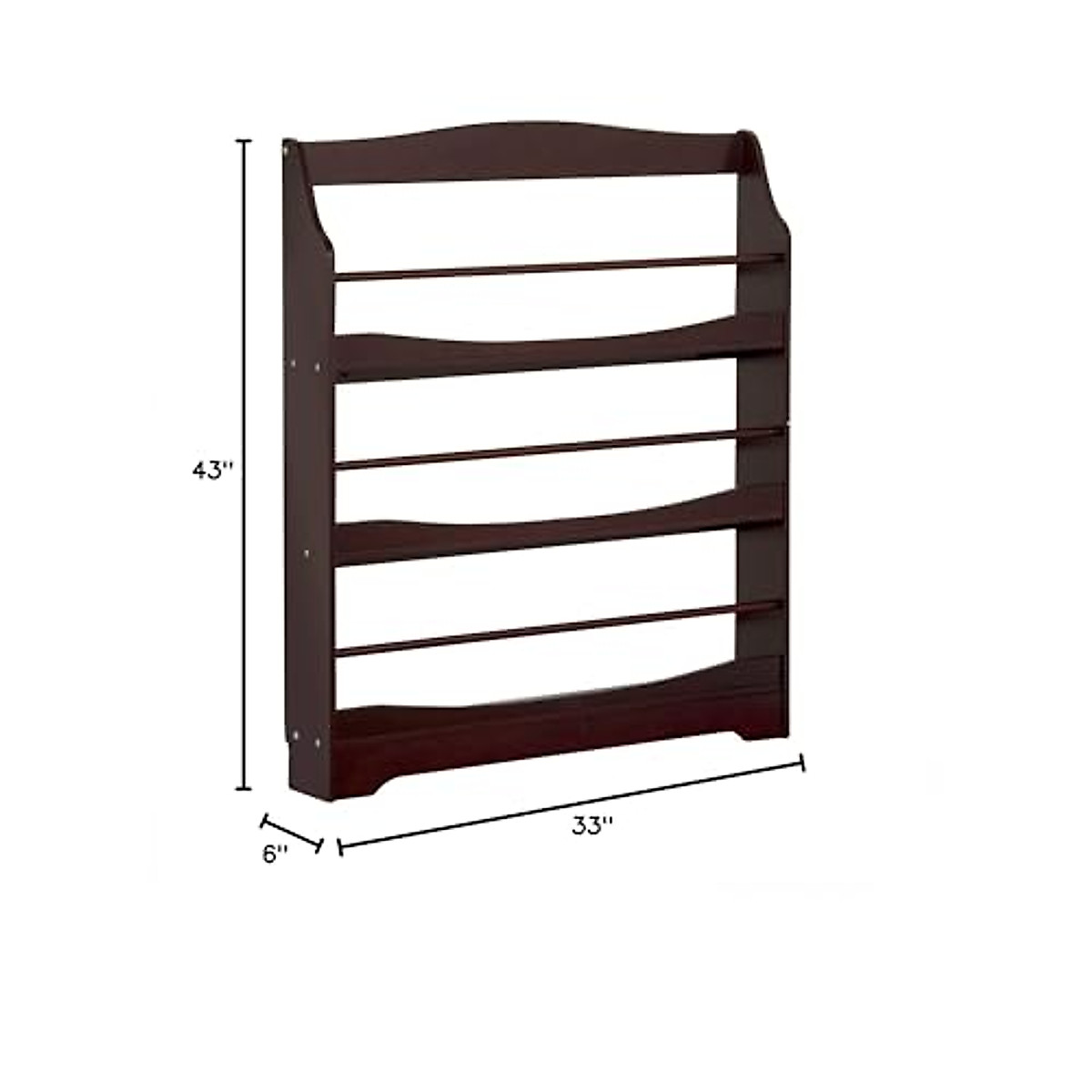 Guidecraft Expressions Espresso Bookrack - Kids Wooden Storage Bookshelf for School, Playroom and Bedroom Furniture