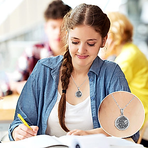 JUSTKIDSTOY Sun Moon Star Locket Necklace That Holds Pictures 925 Sterling Silver Vintage Photo Locket Pendant Necklace Oxidized Family Jewelry Gifts for Women