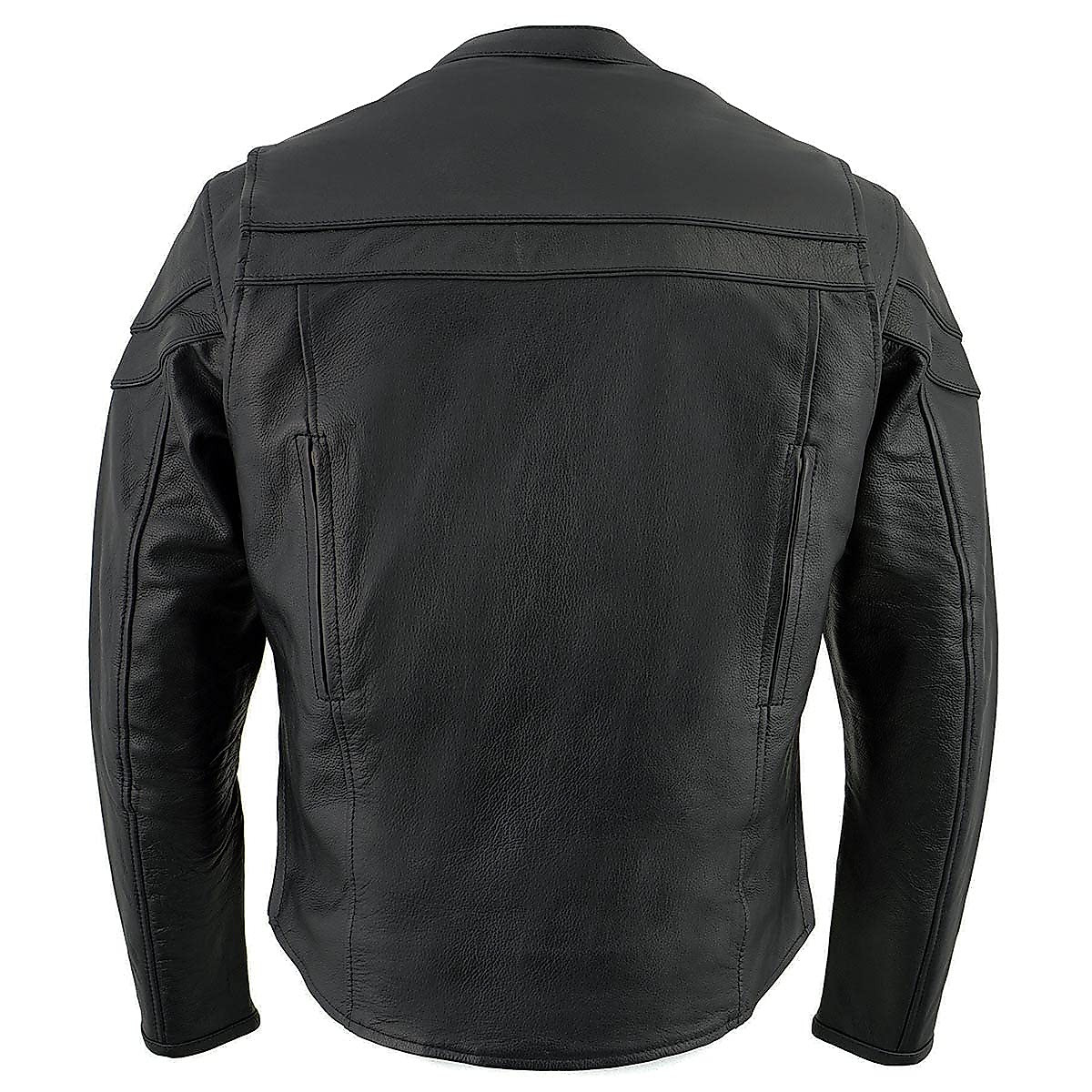 Milwaukee Men's Premium Leather Vented Scooter Jacket (Black, Large)