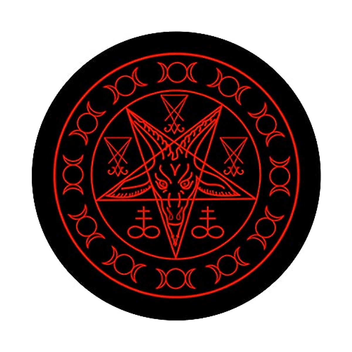 Red Pentagram Sigil of Baphomet Lucifer & Triple Goddess PopSockets Swappable PopGrip
