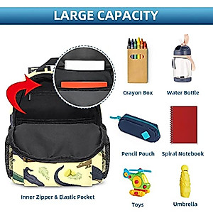 Daypack Bookbags Small Travel Bag for Boys Girls Casual Backpack, Crocodile Animal Cartoon