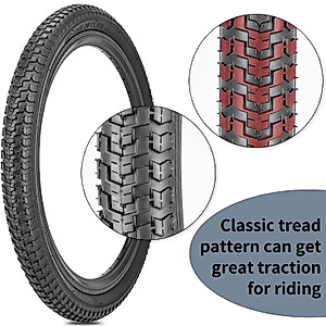 20" 26" Bike Tires 20 x 2.125 26 x 2.1 inch Folding Bike Tires for Mountain Bike Beach Cruiser Bike City Urban Bicycles (20 X 2.125 Single)