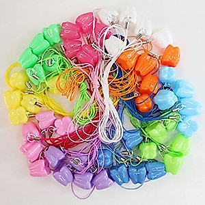 DAMEING 50 Pack Teeth Storage Box, Cute Baby Milk Tooth Organizer Lost Teeth Saver Necklace Teeth Holder for Kids