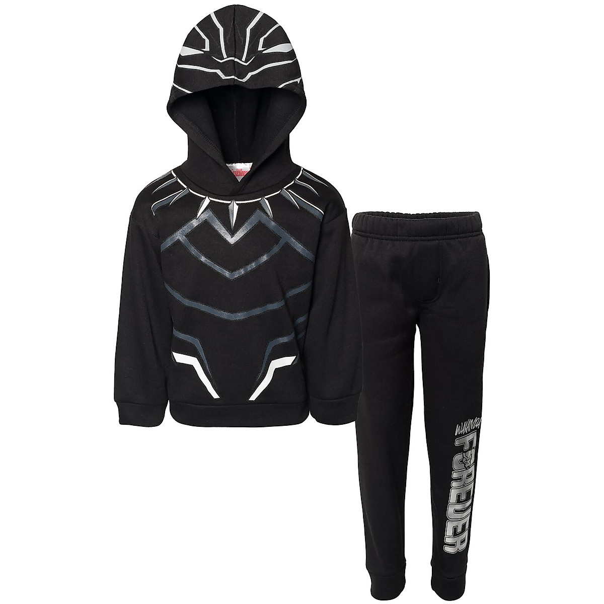 Marvel Avengers Black Panther Little Boys Fleece Athletic Pullover Hoodie and Pants Outfit Set 7-8