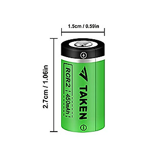 Taken CR2 Rechargeable Batteries with Charger, 3.7V 450mAh CR2 Battery, 8 Pack RCR2 Battery with 4-Ports Charger (Not for Arlo Batteries)