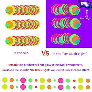 110feet UV Round Dot Paper Neon Garland Neon Streamers Black Light Neon Decorations for Dark Glow Party UV Reactive Neon Party Favors Glow in The Dark Party Supplies Wedding Birthday Banner Decoration