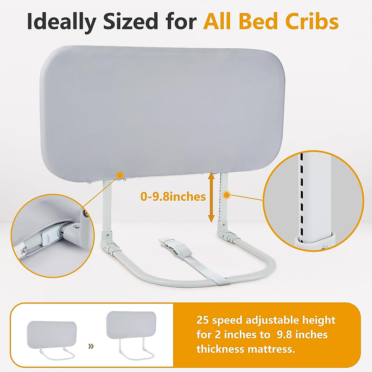 strenkitech Portable Bed Rails for Toddler: Travel Baby Bed Rail Guards for Crib, Twin, Queen, Full, King Size Beds - Easy to Assemble, Safe Guard Bed Side Rail for Toddlers and Kids