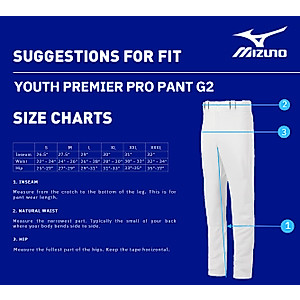 Mizuno Youth Select Pro Pants, Grey, X-Large