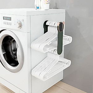 2023 New Cartoon Hanger Organizer, Multifunctional Clothes Hanger Hook Wall Mounted Storage Rack, Clothes Hanger Storage Tool Large Capacity ​Telescopic Storage Hook for Home Garments Hangers (White)