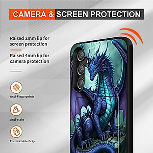 for Samsung Galaxy A54 5G Case for Samsung A54 5G Wallet Case with Card Holder Dragon Design for Women Men Hybrid Dual Layer Shockproof Protective Phone Case Cover for Samsung A54 5G 2023 6.4 inch
