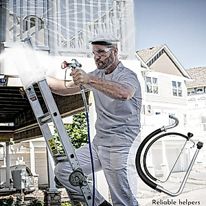 Upgraded Stainless Steel suction hose & Reflux Line Sets,Airless Paint Sprayer Accessories,Compatible with Graco 390 395 490 495 595,Fit for Tongshan T300 500 Airless Spraying/Line Painting Machine