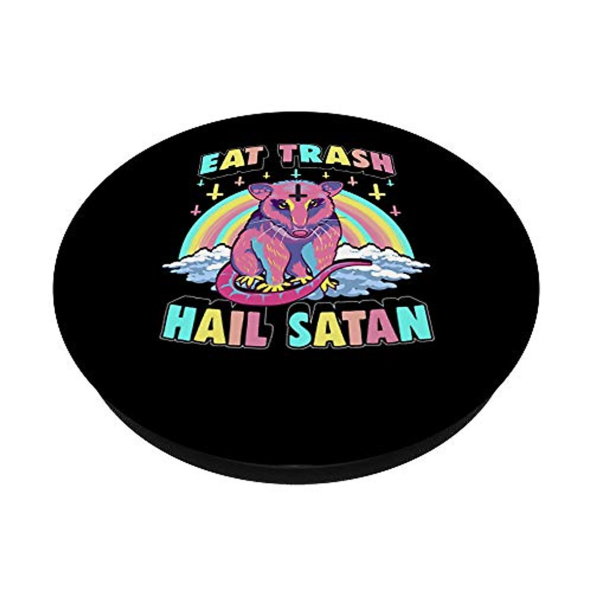 Eat Trash Hail Satan Kawaii Pastel Goth Possum PopSockets Swappable PopGrip