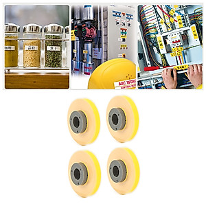 4 Rolls Label Maker Tapes, 6mm Wide 8m Long Clear Printing Self Adhesive Label Maker Tape Thermal DIY Label Paper for MAX LM 370 380 390 (Yellow)