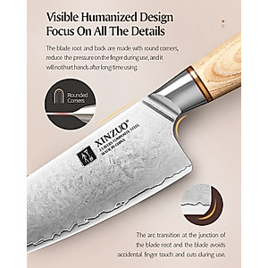 XINZUO Chef Knife Set, Professional Kitchen Knife Set for Chefs and Home Cooking, High Carbon Steel Knife Set, Japanese Knife Set with Pakkawood Handle, Gift Box Packing