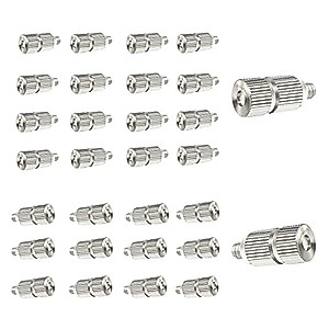 High Pressure Misting Nozzles for Outdoor Cooling System Outdoor Cooling Nozzle, UNC 10/24 Stainless Steel Misting Nozzles 0.012" Orifice (0.3mm), Silver Tone,30 Pcs