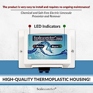 Scalewatcher Nano Electronic Water Descaler, Water Softener Alternative, Chemical and Salt-Free Electric Limescale Preventer and Remover