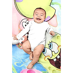 The Northwest Company Nickelodeon Spongebob Squarepants Spinning Bob Micro Raschel Fleece Throw Blanket 46" x 60" (116cm x 152cm)