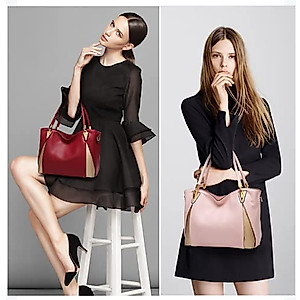 Handbags for women PU Leather Shoulder Bag Large Crossbody Purse Ladies Tote Bags with Adjustable Shoulder Strap (black)