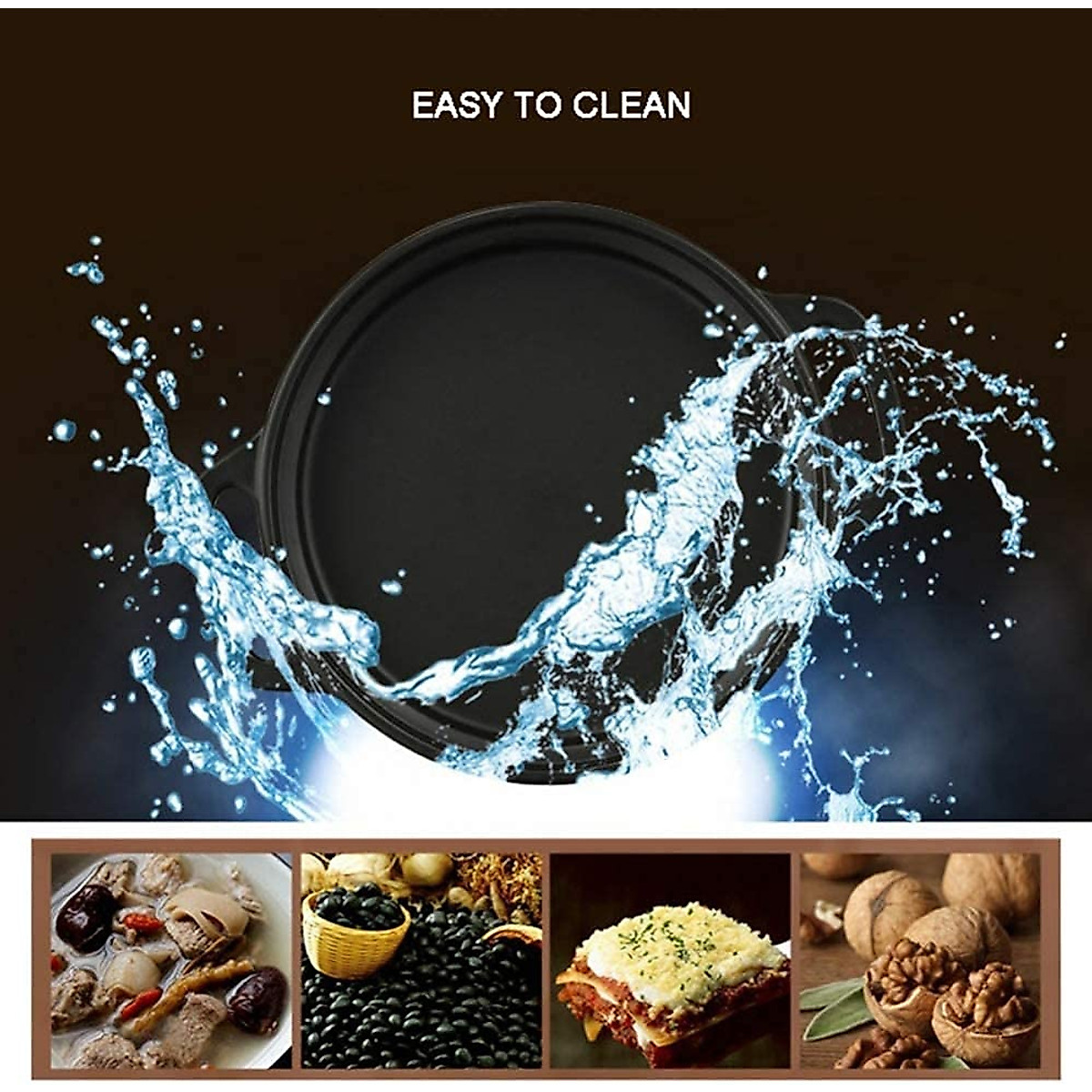 Casserole Dish With Lid Ceramic Cookware Tagi Cooking Pot, Braiser Pan with Ceramic Tagine Cooking Pot Home Soup Pot Slow Cooker, Multipurpose Use for Home Kitchen or Restaurant Ceramic / 1.2L ZHEYANG