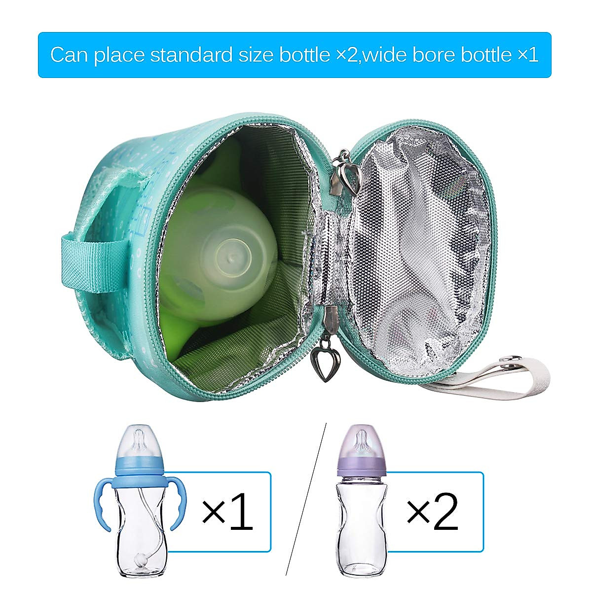 AOZBZ Baby Bottle Warmer Bag Portable USB Heating Intelligent Warm Breast Milk Insulated Tote Bag for Baby