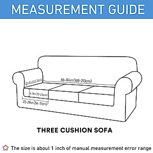 hyha Jacquard Couch Cushion Covers, Magic Sofa Slipcovers Washable, Diamond Lattice, Stretch Covers for 3 Cushion Couch for Sectional Sofa (3 Pieces, Grey)