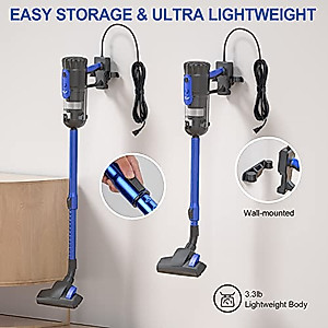 W10 Corded Stick Vacuum, Vacuum Cleaner with 18Kpa Powerful Suction, 6 in 1 Lightweight Corded Vacuum Cleaner for Pet Hair Hard Floor