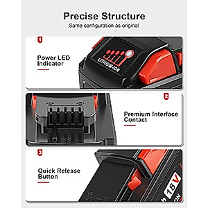 Replacement for Milwaukee M-18 Battery 9.0Ah 2/pk M18 M18b 48-11-1850 48-11-1840 48-11-1815 48-11-1820 48-11-1852 48-11-1828 48-11-1822 Cordless Power Tool