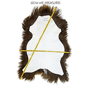 Home Collezione by Salvani Genuine Icelandic Sheepskin Rug Throw (Shade of Brown - Curly Pile) 24"x36"