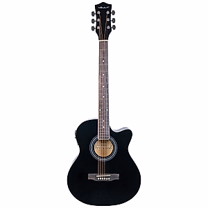 Vault EA-20CE Cutaway Acoustic-Electric Guitar - Black Bundle with Gig Bag, Tuner, Strap, Strings, Instrument Cable, Picks, Austin Bazaar Instructional DVD, and Polishing Cloth