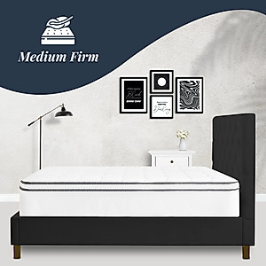 Highview Bedding 10-inch Medium Firm Eurotop Mattresses Provide Ultimate Comfortable and Relaxation, Complete Body Support, Maintain Correct Posture, White, Full XL