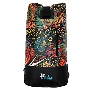 Fishe Wear Waterproof Dry Bag | Beach Backpack, Kayaking Equipment, Boating Must Haves | Camping, Kayak, Canoe Bags (Brookie)
