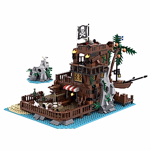 MAYD Medieval Island Building Sets, 1033Pcs Medieval Pirate Island Modular Pirate Series House Buildings, Architecture Toys Gifts Room Decor for Adults Teens