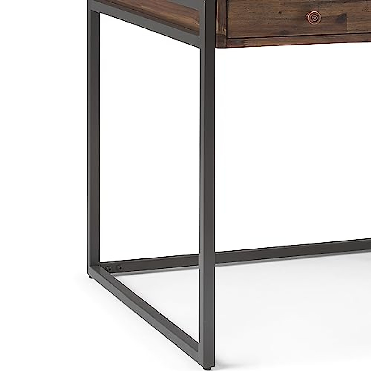 SIMPLIHOME Ralston SOLID ACACIA WOOD Modern Industrial 60 Inch Wide Writing Office Desk in Rustic Natural Aged Brown, For the Office Desk, Writing Table, Workstation and Study Table