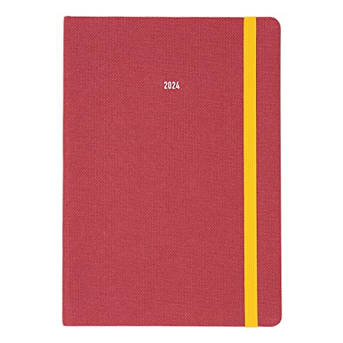 Letts of London Raw Weekly/Monthly Planner, 12 Months, January to December, 2024, Sewn Binding, A5 Size, 8.25" x 5.875", Multilingual, Berry (C082310-24)