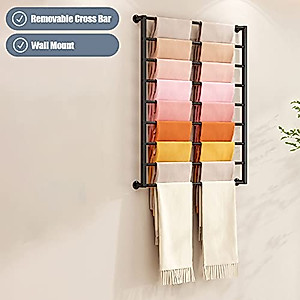 LXLZYXSF Wall Mount Commercial Towels Rack Scarves Holder, Iron Shawls Organizer Shelf, 5/9 Layers Pants Rack for Accessory Shop (Color : Black, Size : 60x120cm-9 Tier)