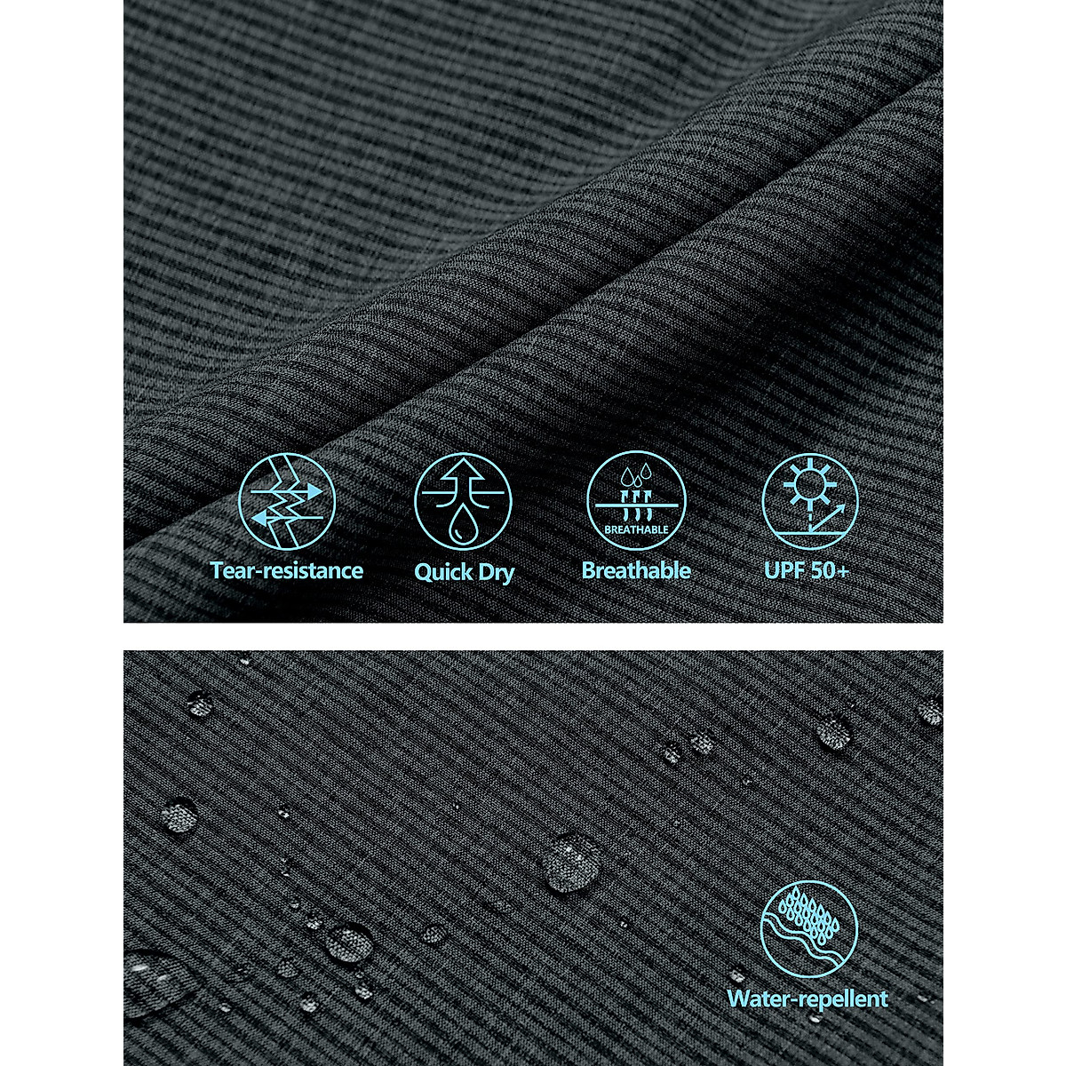 Little Donkey Andy 12 Inch Inseam Golf Shorts for Men Bermuda Quick Dry Elastic Waist Shorts for Hiking Travel Casual Black 2XL