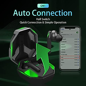 Gaming Earbuds, Bluetooth 5.0 Wireless Gaming Earbuds with 45ms Ultra Low Latency HI-FI Stereo, Gaming in-Ear Earbuds with Game/Music Modes, Gaming Earbuds with Deep Bass for Gaming, Home, Office
